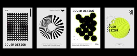 현대 기하학적 표지 디자인 컬렉션 프리미엄 벡터