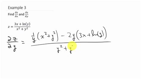 Partial Derivatives Ex YouTube