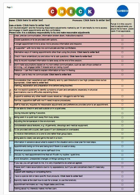 Patient Passport For Hospital Autism Space Leicestershire Partnership Nhs Trust