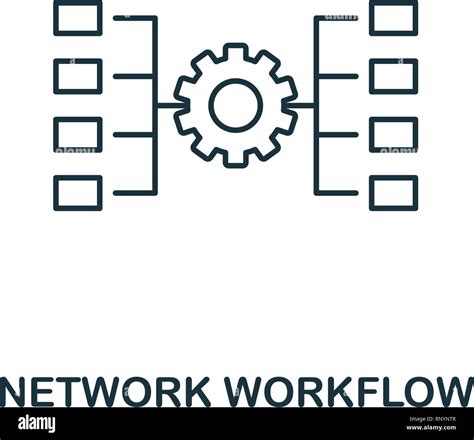 Network Workflow Outline Icon Thin Line Style From Big Data Icons