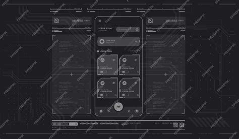 Premium Vector Game Ui Screen Abstract Digital Technology Ui Ux Futuristic Hud Fui Virtual