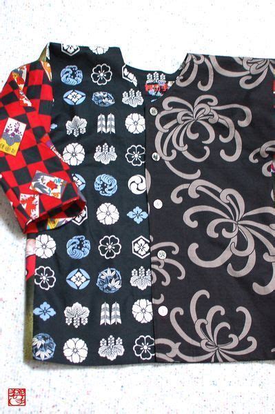 和柄キッズ鯉口シャツ 家紋 菊 花札 芸者 Alexander Mcqueen Scarf Sewing Alexander Mcqueen