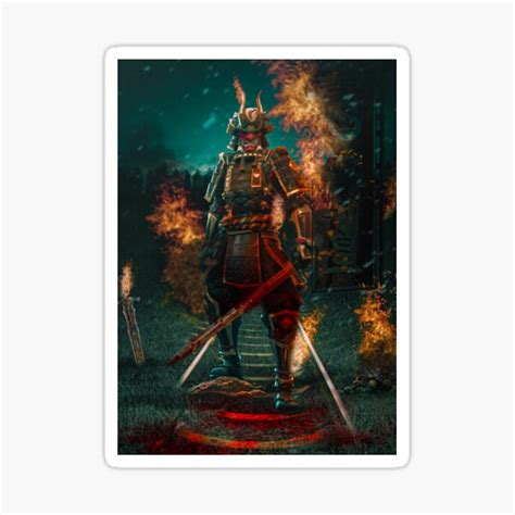 Samurai Armored Warrior Sticker For Sale By Apexartz Redbubble