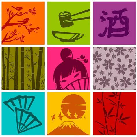 Japanese Icons Vector Art Stock Images Depositphotos