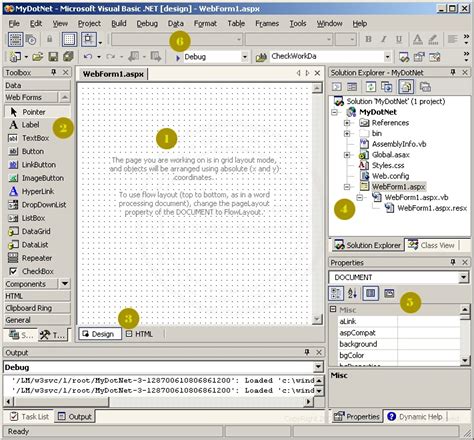 Aspnet And Visual Studio Net 2003 Tool And Menu