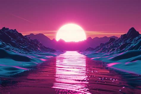 Premium Photo Cool And Unique Synthwave Wallpaper Featuring A