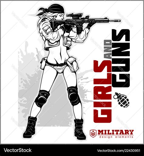 Beautiful Woman Holding A Gun Royalty Free Vector Image