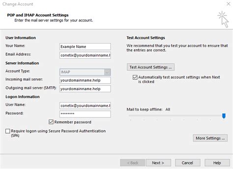 Setup New Mailbox In Outlook Conetix