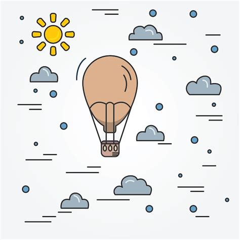Premium Vector Aerostat Thin Line Icon Vector