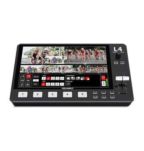 Feelworld L4 멀티 카메라 비디오 믹서 스위치 101인치 터치스크린 크로마 키 4x Hdmi 1x 티몬