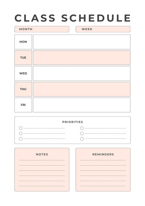 Weekly Student Planner Template Free Free Printables
