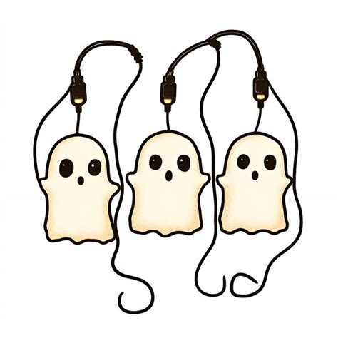 Three Cute Ghost String Lights Premium Ai Generated Image