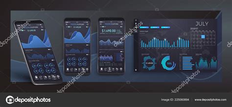 Mobile App Infographic Template With Modern Design Weekly And Annual