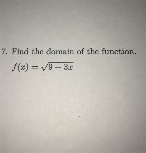 Solved Find The Domain Of The Function Chegg Com