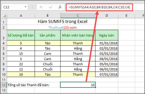 Cách Dùng Hàm Sum Trong Excel Hàm Sumif Trong Excel Hot Sex Picture
