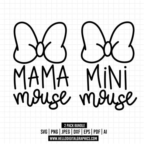 Cod1333 Mama Mouse Svg Mini Mouse Svg Minnie Mouse Svg Disney Svg