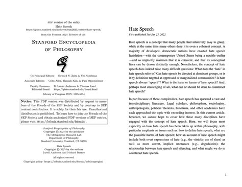 Friends Of The SEP Society Preview Of Hate Speech PDF