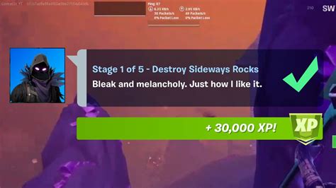 Destroy Sideways Rocks Fortnite Youtube