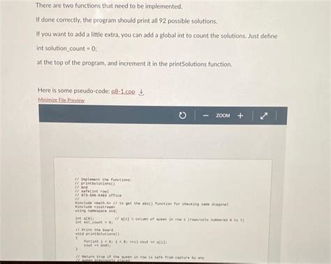 Solved Eight Queens Problem Place Queens On A Chessboard Chegg Com