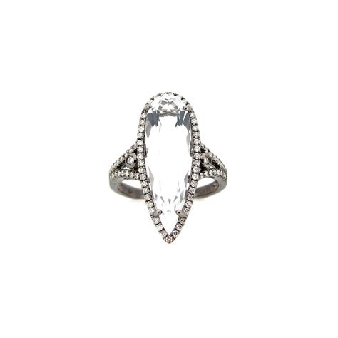 Dilamani Jewelry White Quartz And Diamond Ring