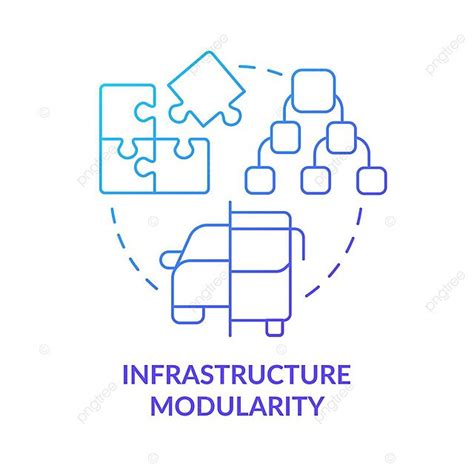 Infrastructure Modularity Blue Gradient Concept Icon Modularity Car
