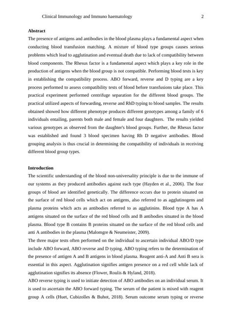 Blood Grouping Techniques And Implications In Clinical Immunology