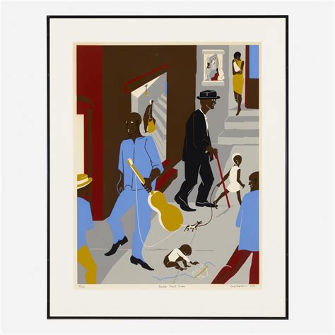 Jacob Lawrence People In Other Rooms Harlem Street Scene 1975