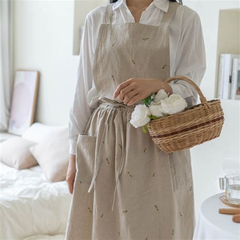 튤립 코튼 플레어 앞치마 2색상 롱 신혼 카페 예쁜 꽃집 집들이 에어프런 플로리스트 네일샵 쥬앤크홈