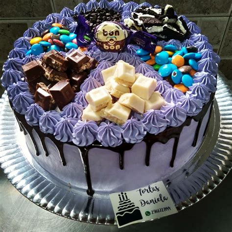 Torta Golosa Torta Con Golosinas Color Violeta Torta Color Lila Tortas Con Golosinas Tortas