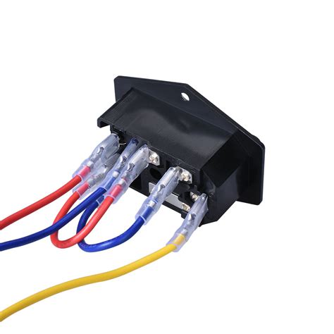 Biqu 15a 250v Rocker Switch Power Socket Inlet Module Plug 5a Fuse Swi