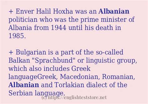 How To Use In Sentence Of Albanian Englishteststore Blog