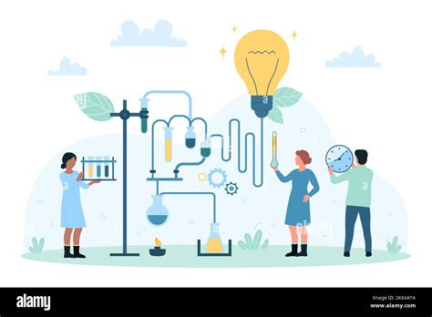Success Idea And Invention Research Vector Illustration Cartoon Tiny