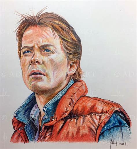 Michael J Fox As Marty Mcfly In Back To The Future Illustration