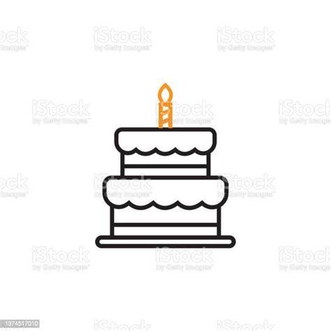 생일 케이크 아이콘 디자인 템플릿 벡터 격리 일러스트레이션 기념일에 대한 스톡 벡터 아트 및 기타 이미지 기념일 디자인
