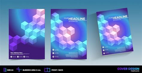 Premium Vector Cube Pattern Cover Design