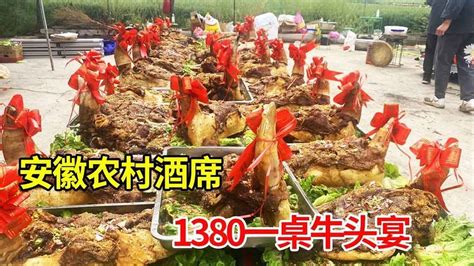安徽皖北农村大席，1380一桌1800斤牛做的牛头宴，和大厨喝点【唐哥美食】 Youtube