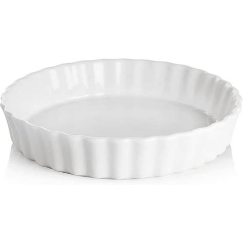 Sweejar Ceramic Quiche Bakeware Large Deep Tart Pie Pan 95 Inches
