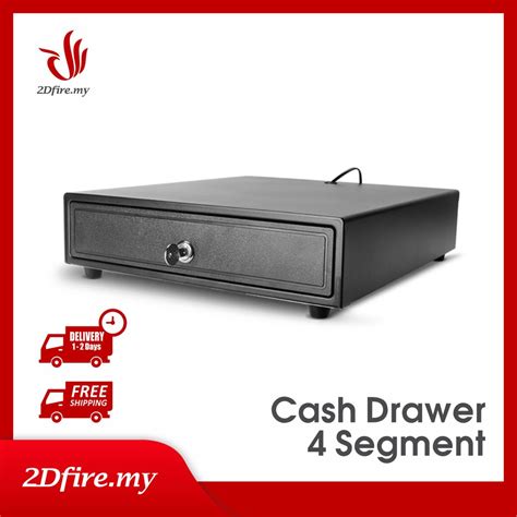 Cash Drawer 4 Segment Tray Heavy Duty Cash Register Box Rj11 Key Lock