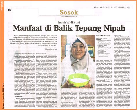 Indah Widiastuti Manfaat Di Balik Tepung Nipah Kompas 21 November