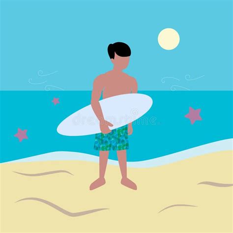 Person Holding Surfboard Stock Illustrations 849 Person Holding