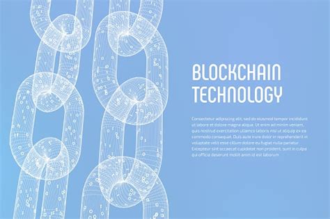 블록 체인 암호화 통화 블록 체인 개념 디지털 코드가 있는 3d 와이어프레임 체인 편집 가능한 암호 화폐 템플릿 스톡 벡터