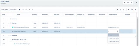 Gantt Work Calendars For Scheduling Blog Method Grid