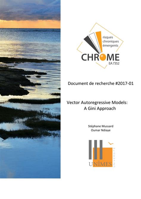 Pdf Vector Autoregressive Models A Gini Approach