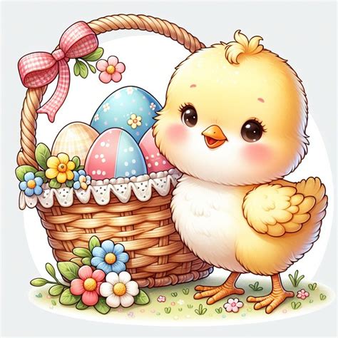 Adorable Easter Chick And Basket