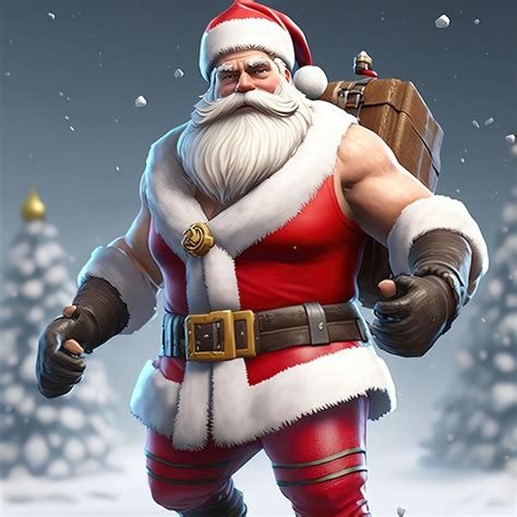 Premium Photo Muscular Santa Claus 3d Illustration
