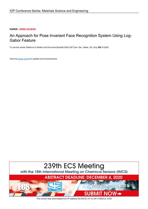 Pdf An Approach For Pose Invariant Face Recognition System Using Log Gabor Feature