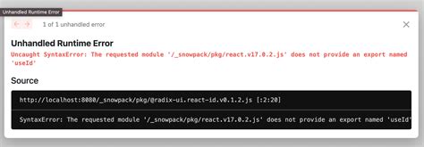 Uncaught Syntaxerror The Requested Module Snowpackpkgreactv170