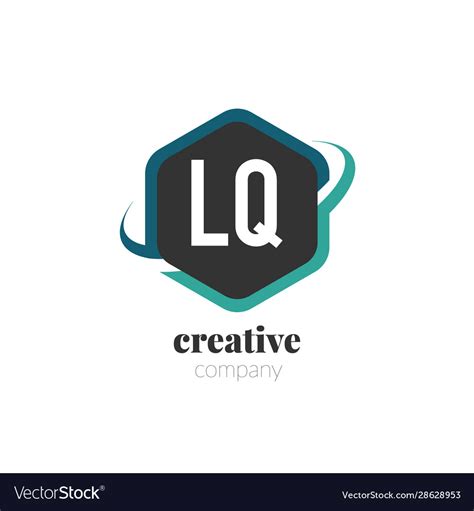 Initial Letter Lq Creative Hexagonal Design Logo Vector Image