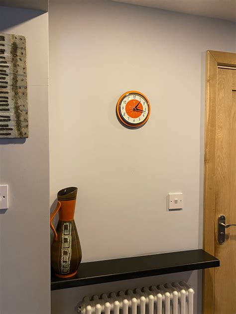 Colour Etched Formica Caravan Kitchen Wall Clock From Royale Midcentury
