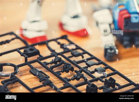 Close Up Black Plastic Sprues Or Injection Moulding Of Model Kit